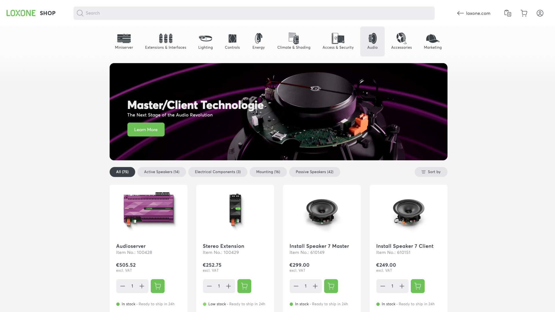 Solutions audio Loxone : Pour une utilisation commerciale et résidentielle