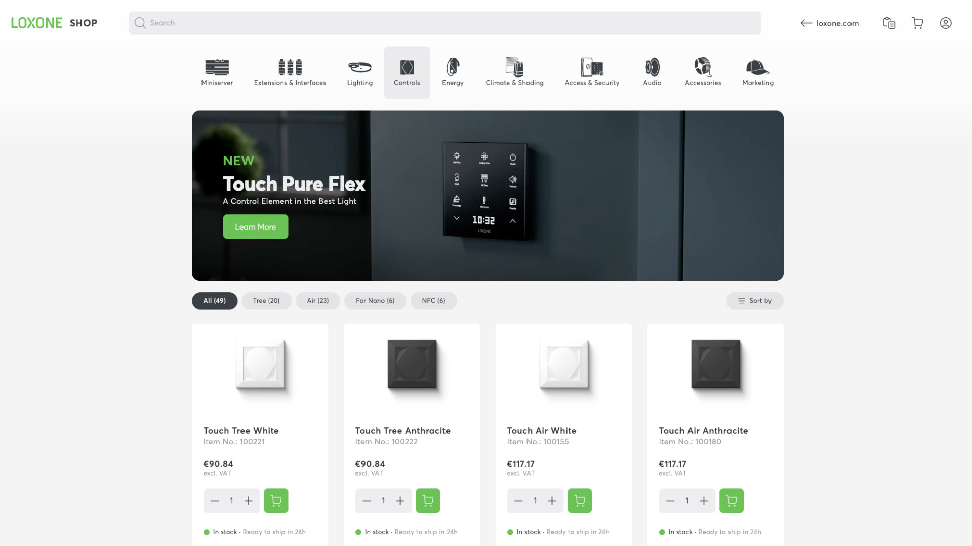Loxone Bedienelemente – Intuitive Steuerung intelligenter Gebäude